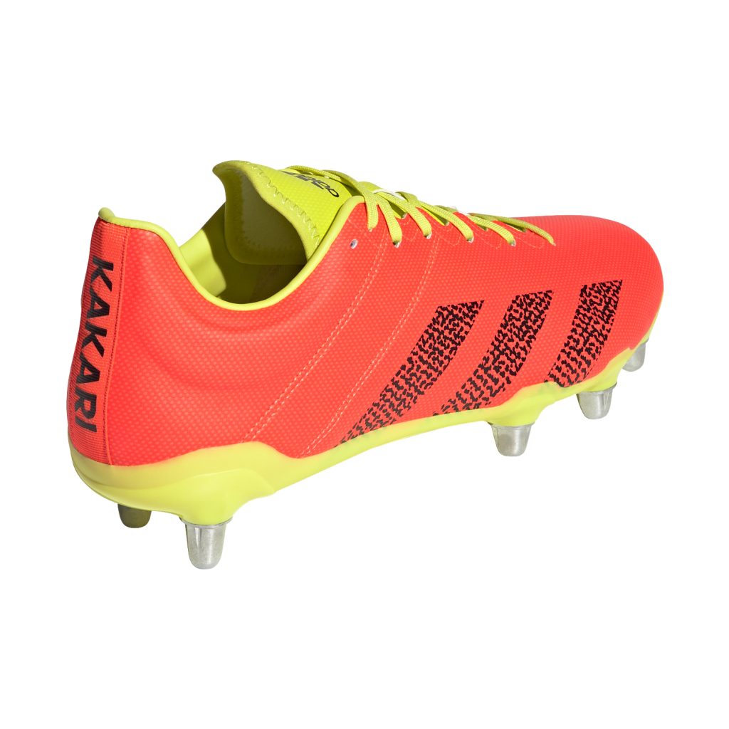 adidas Kakari Soft Ground Boots | Acid Yellow/Red | The Rugby Shop