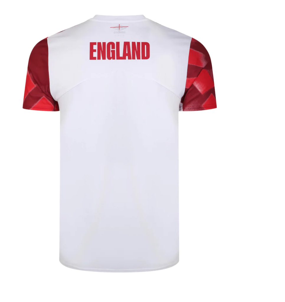 England Rugby Warm Up Jersey - White/Red | The Rugby Shop