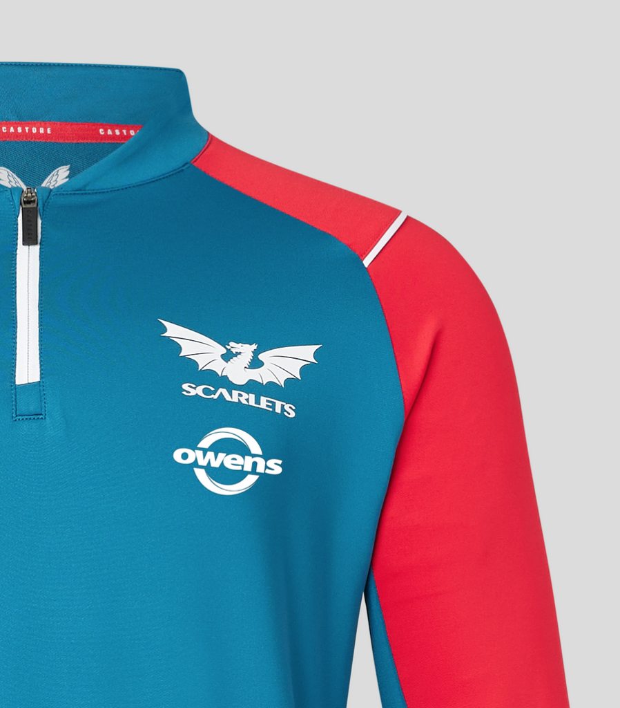 Scarlets 2022/23 Men's 1/4 Zip Top | The Rugby Shop