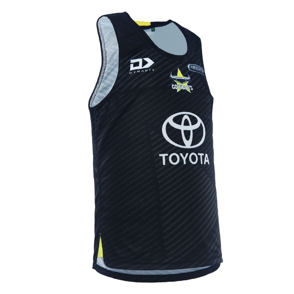 2024 North Queensland Cowboys Black Training Vest | The Rugby Shop