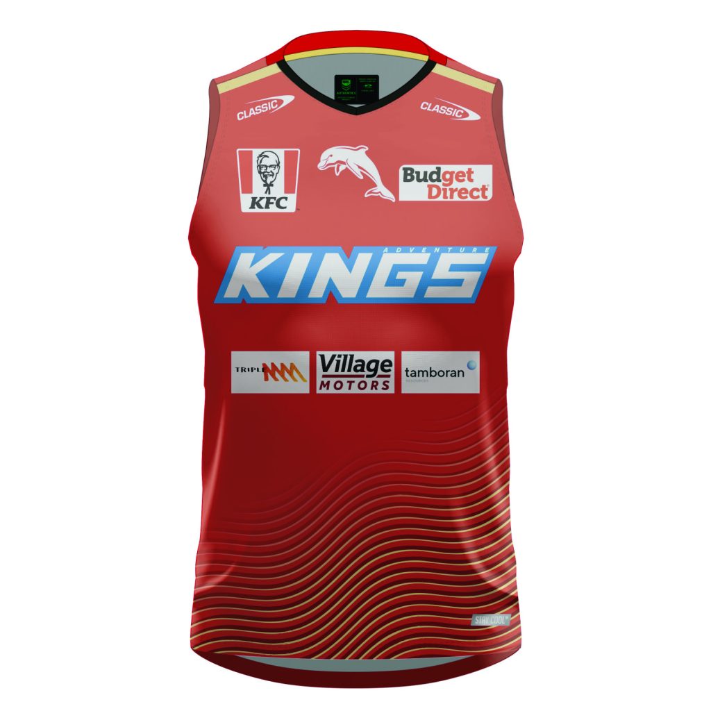 2024 Dolphins Mens Training Singlet/Vest Red | NRL | The Rugby Shop