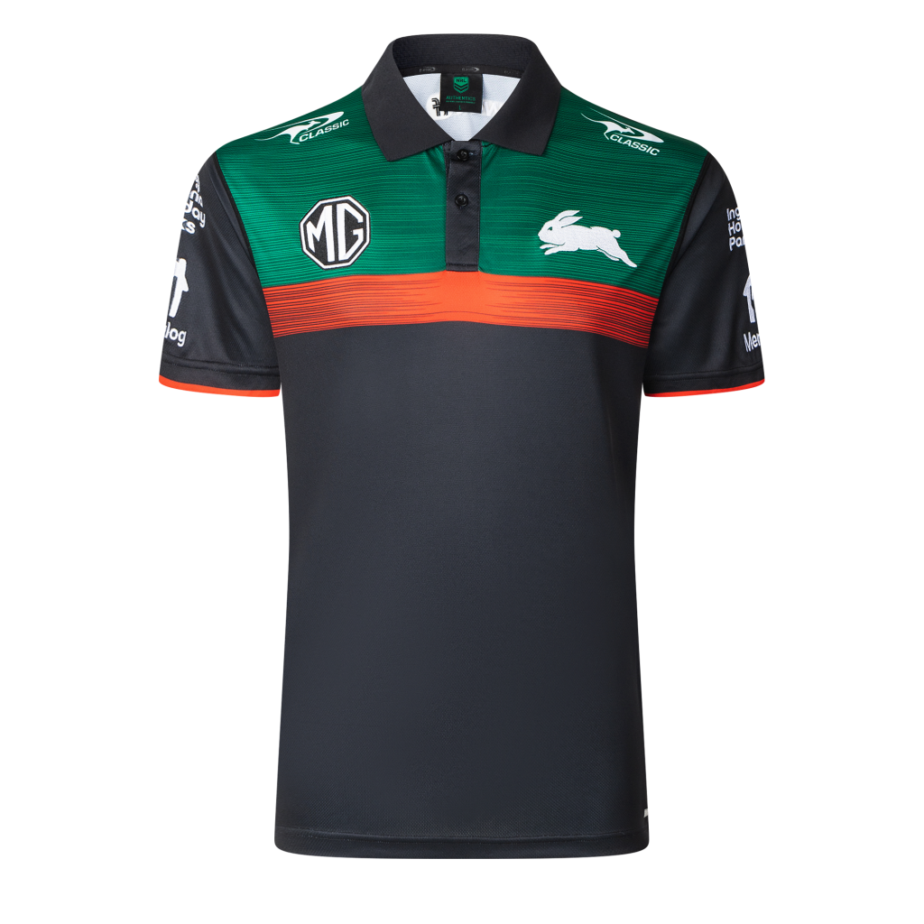 Rabbitohs 2025 Mens Players Black Polo | The Rugby Shop